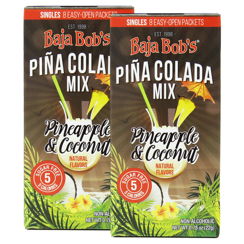 Baja Bob's Sugar-Free PIÑA COLADA Mix Singles - Contains 8 Single-Serve ...
