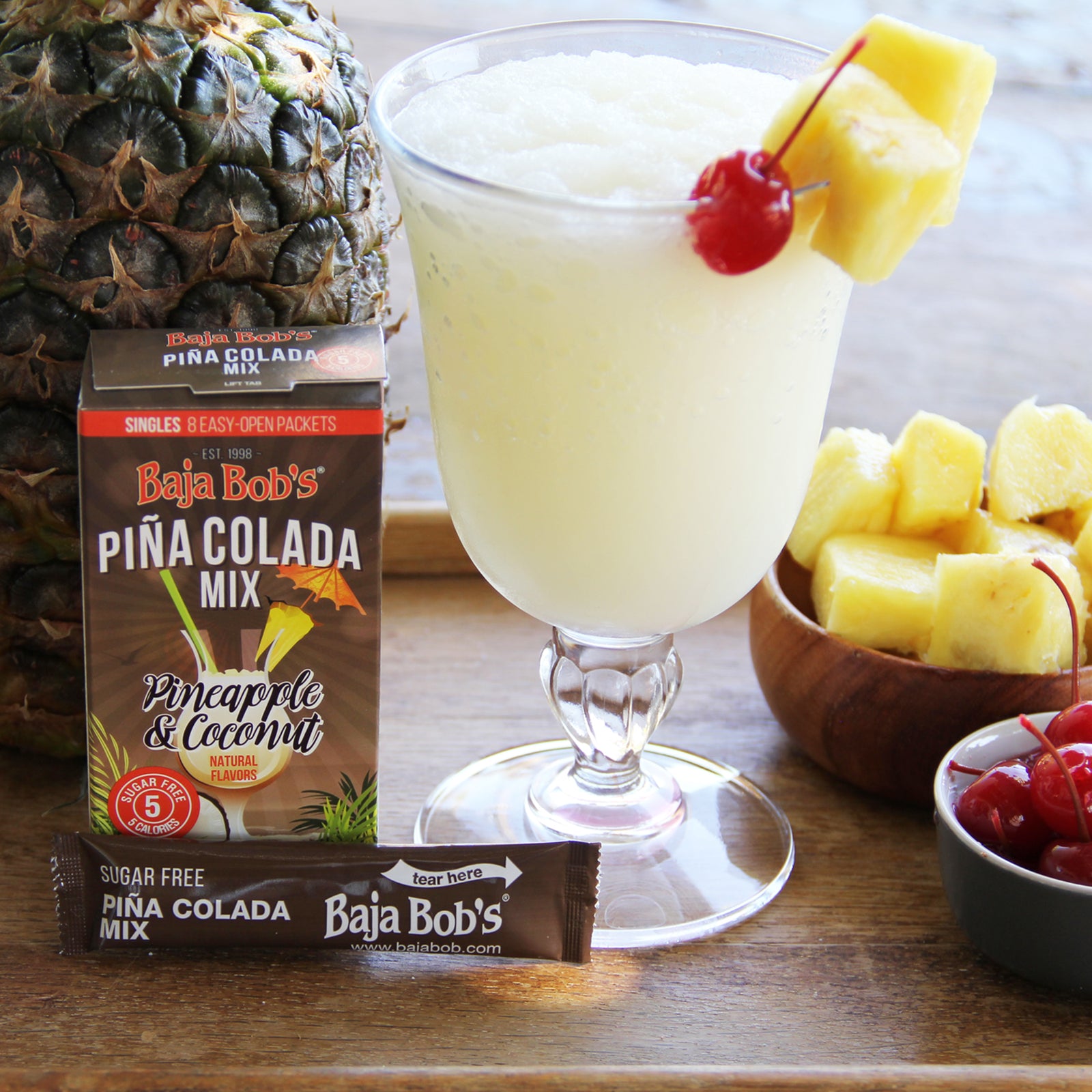 Baja Bob's Sugar-Free PIÑA COLADA Mix Singles - Contains 8 Single-Serve ...